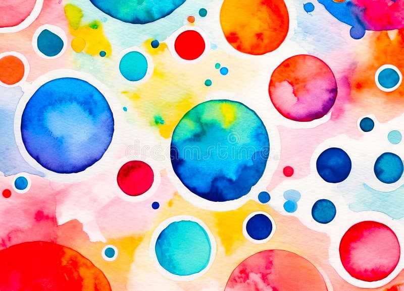 Background with Bright Colorful Circles and Multi-colored Spots ...