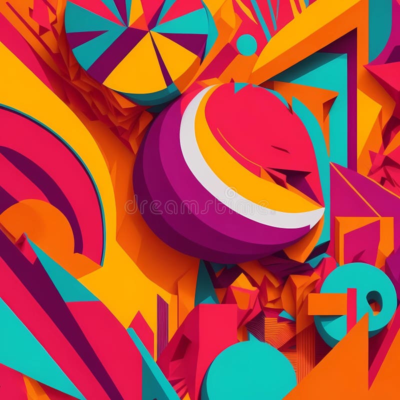 Abstract Background with Bright Colors and Shapes Stock Illustration ...