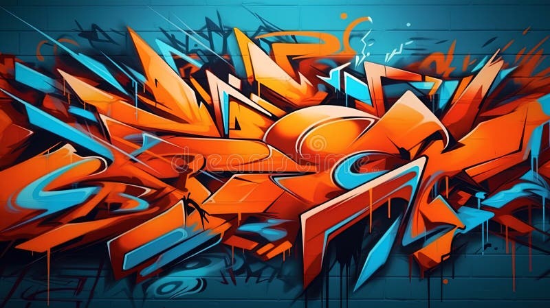 The Background with Bright Graffiti in the Street Style Stock ...