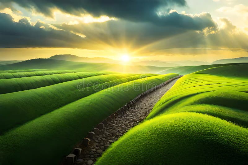 Background with Bright Green Leaves on a Blurred Backlit Background ...