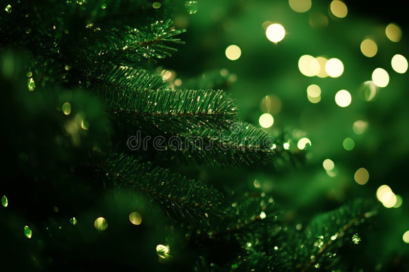 Background with Bright Green Pine Tree Branches. Stock Illustration ...