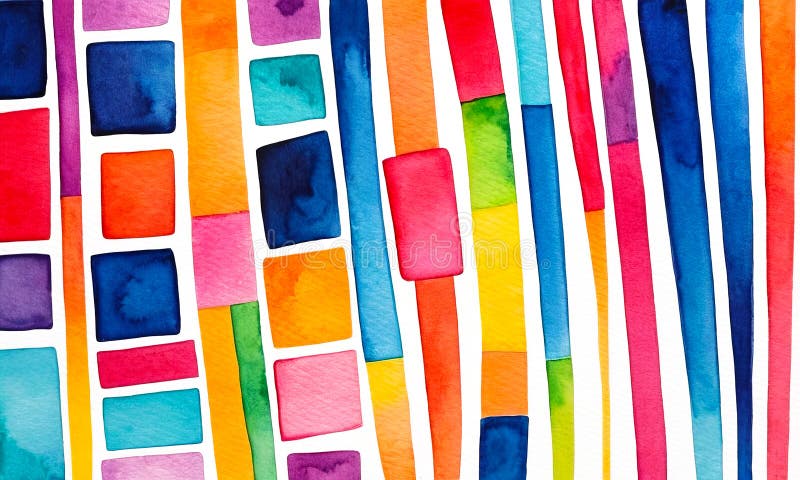 Background with Bright Multicolor Shapes, Abstract Watercolor Pattern ...