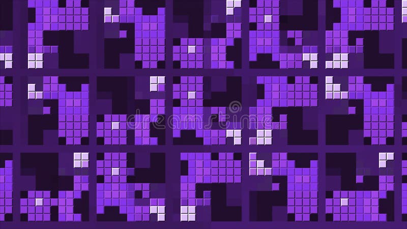 Background with Bright Pixel Pattern Changing in Squares. Motion ...