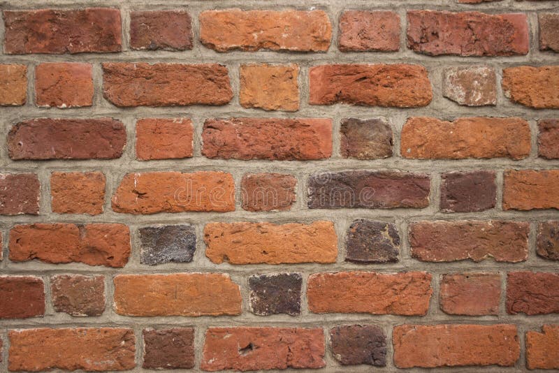 Background, Bright Red Brick Wall of an Old Building. Brick Textured ...