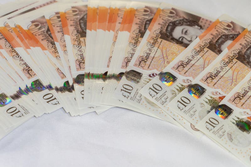A Background of British Ten Pound Notes Editorial Stock Photo - Image ...