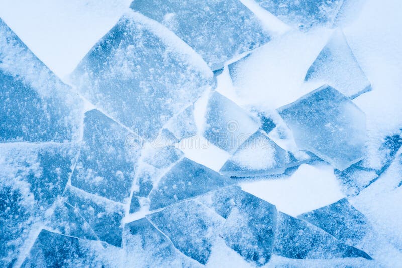 Background of Broken Ice. Abstract Beautiful Blue Ice Crack Texture ...