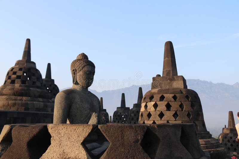 Buddha Statue in Borobudur Temple in Yogyakarta, Java, Indonesia. Stock ...