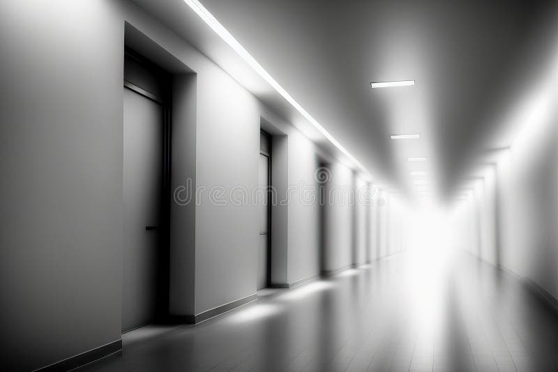 Background of Building Hallway in White Blur Stock Illustration ...