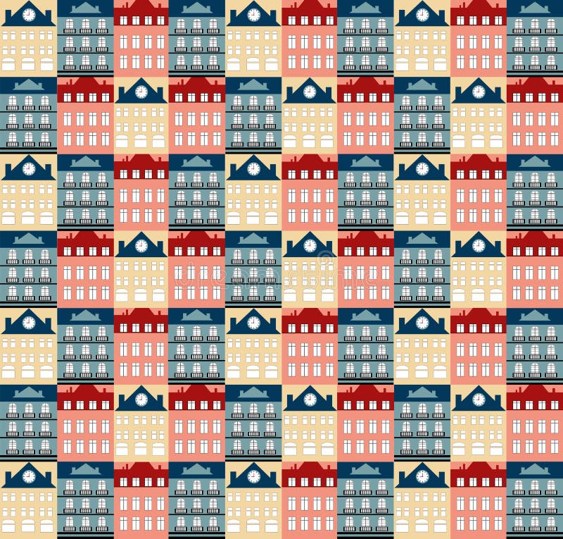 Background Building Seamless Stock Vector - Illustration of color ...