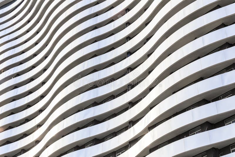 The Background of the Building with a Wavy Facade Stock Photo - Image ...