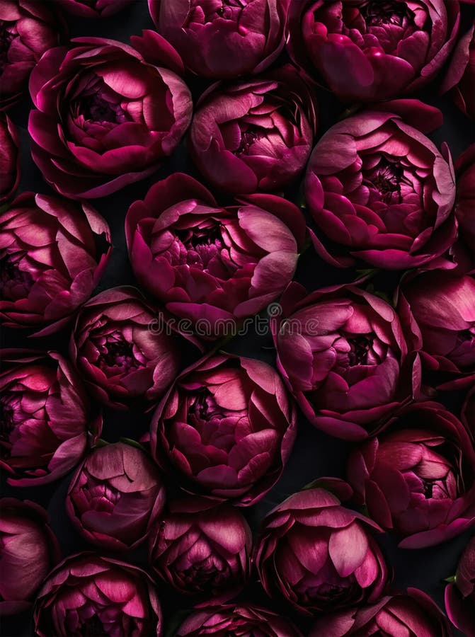 Background of Burgundy Peonies Stock Illustration - Illustration of ...