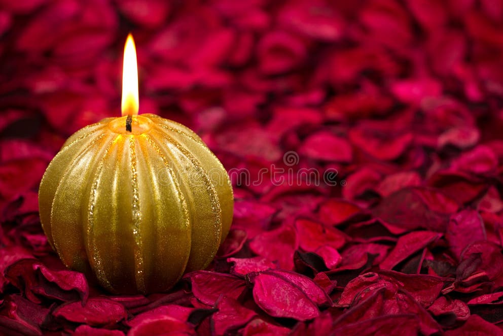 Background with Burning Candle Stock Photo - Image of golden, love ...