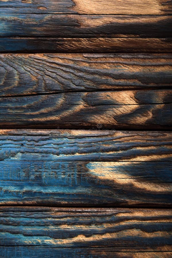 Background of Burnt Blue Boards Stock Image - Image of floor, tree ...