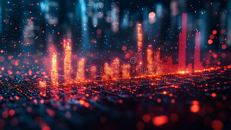 Background of a Business Graphic Rendering, Showcasing an Online Market ...