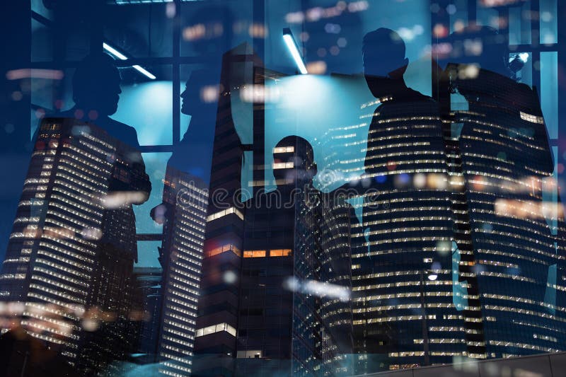 Background of Business People that Work during the Night Stock ...