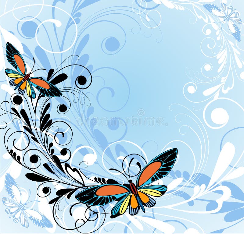 Round Banner with Blue Butterflies Morpho Stock Vector - Illustration ...