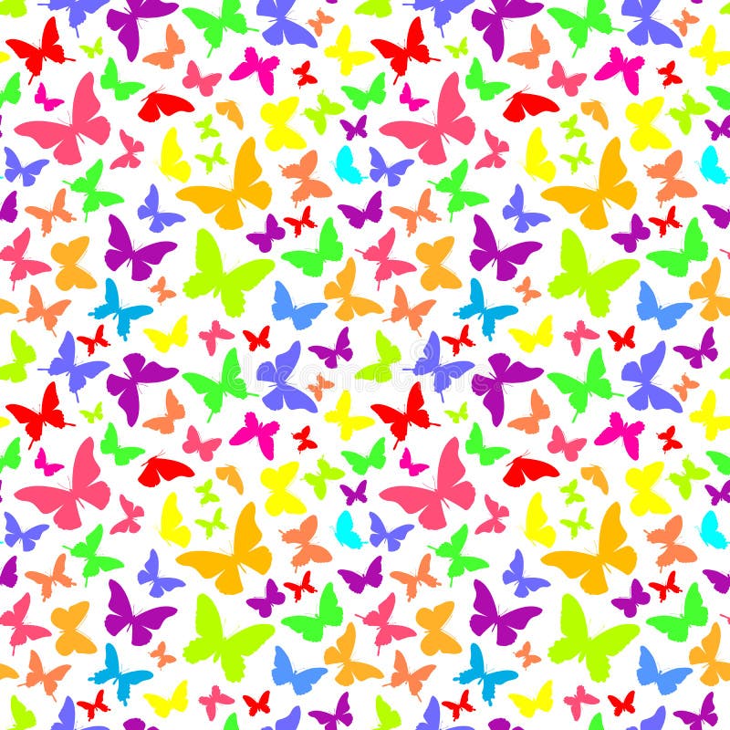 Background with Butterflies. Seamless Pattern with Colorful Butterflies ...