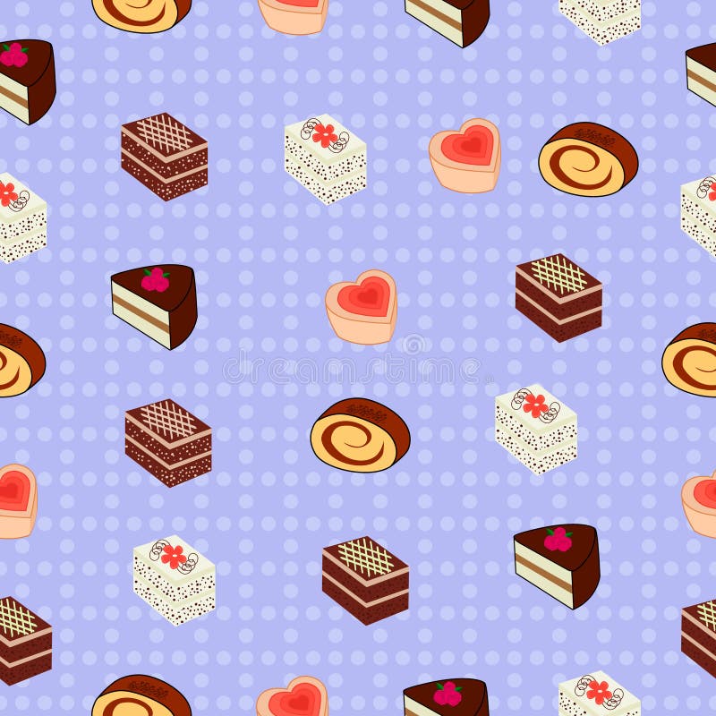 Background with cakes. stock vector. Illustration of delicious - 85545642