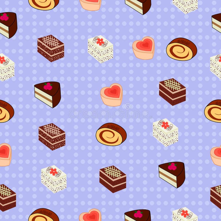 Background with cakes. stock vector. Illustration of delicious - 85545642