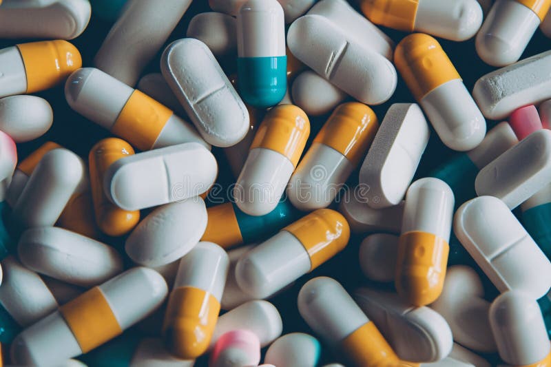 Background with Capsules. Design for Vitamins. AI Artificial ...