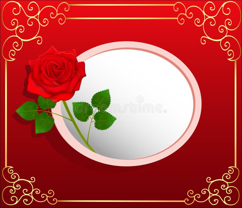 Background Card with Red Rose and Space for Text Stock Vector ...