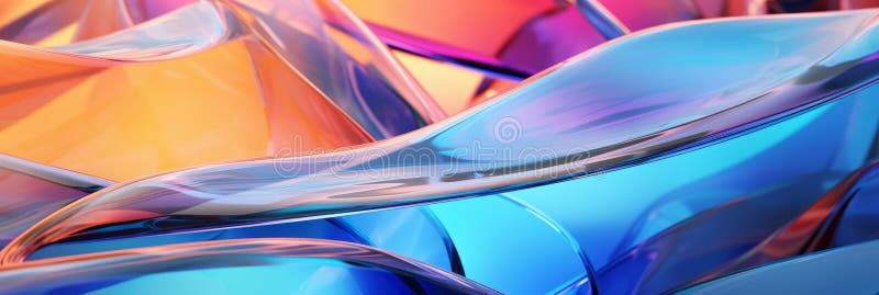 Background of Cascading Glass Shapes Dynamic Pattern of Overlapping ...