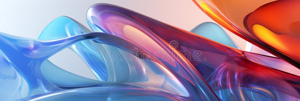 Background of Cascading Glass Shapes Dynamic Pattern of Overlapping ...