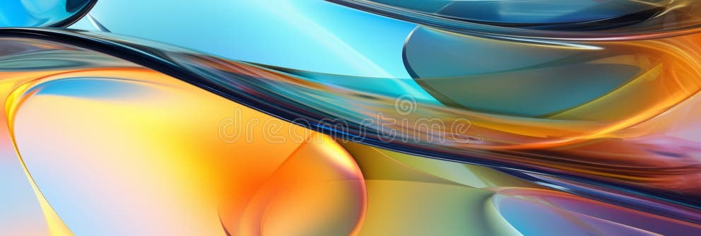 Background of Cascading Glass Shapes Dynamic Pattern of Overlapping ...