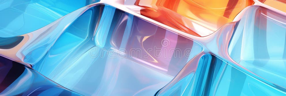 Background of Cascading Glass Shapes Dynamic Pattern of Overlapping ...