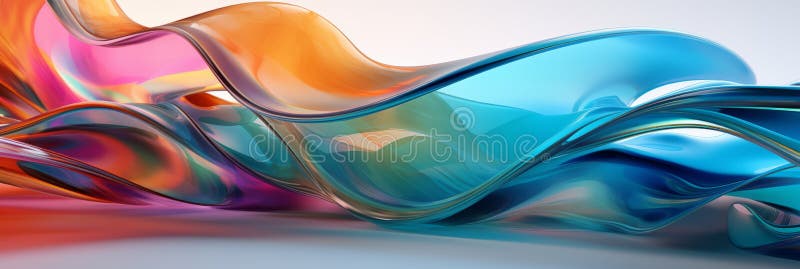 Background of Cascading Glass Shapes Dynamic Pattern of Overlapping ...