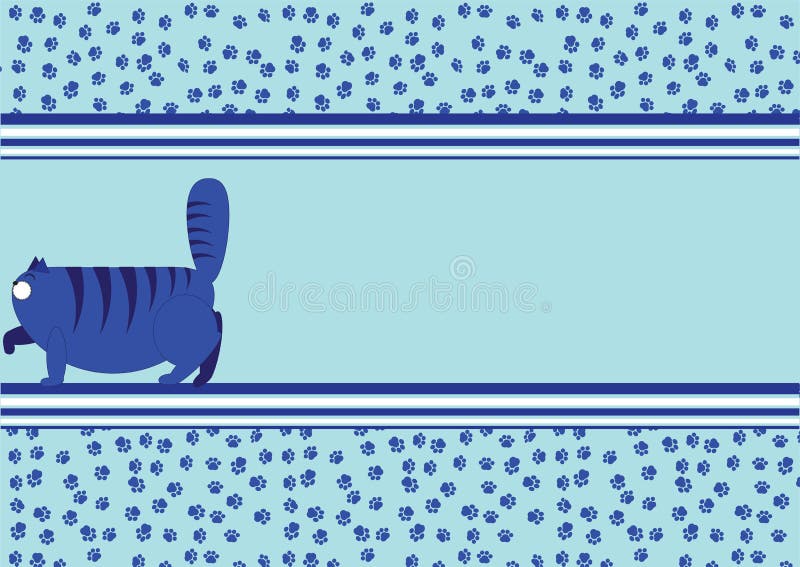 Background with a Cat and a Fat Cat Tracks Stock Vector - Illustration ...