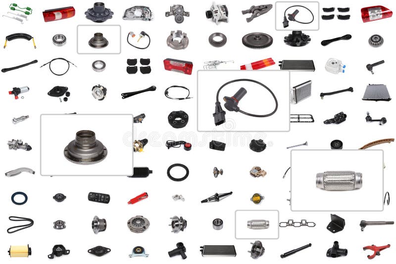 Auto parts collage stock image. Image of auto, automobile - 166163041
