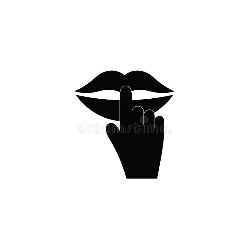 Lips with Finger Icon Vector Sign Stock Vector - Illustration of ...
