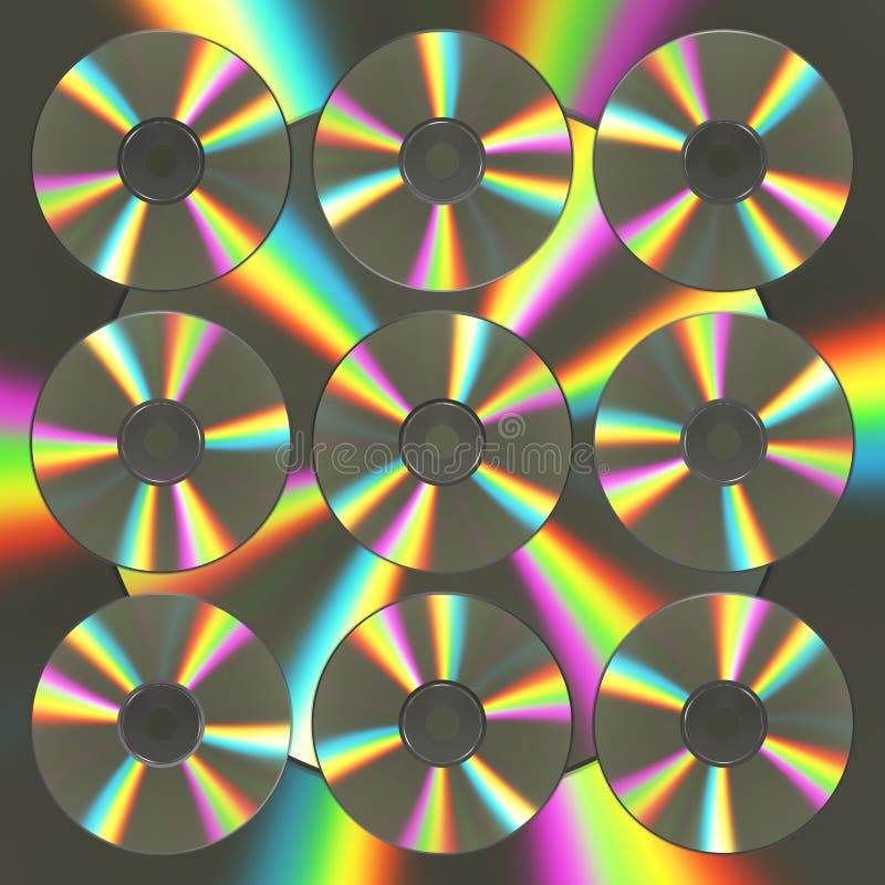 Background from CD and DVD Disks Stock Illustration - Illustration of ...