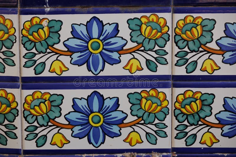 Background of Ceramic in Spanish Traditional Style Stock Image - Image ...