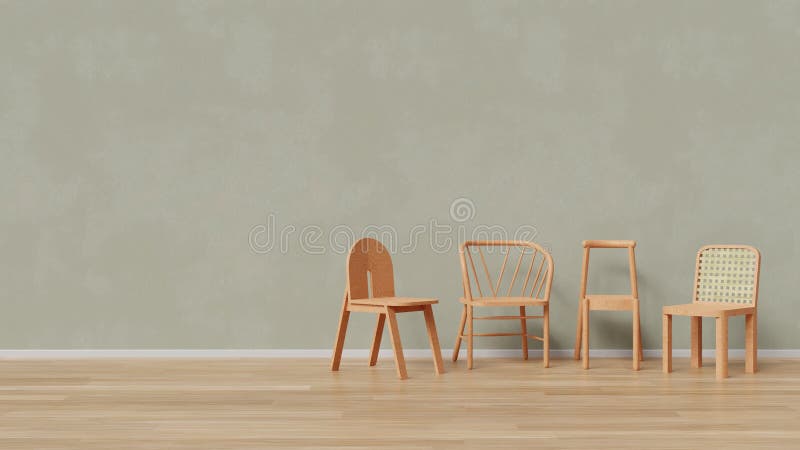 Background Chair, Table, Plant for Presentation. 3D Rendering Stock ...