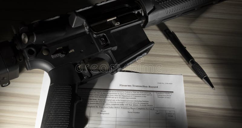 Background Check Form with AR-15 Stock Photo - Image of firearm, rifle ...