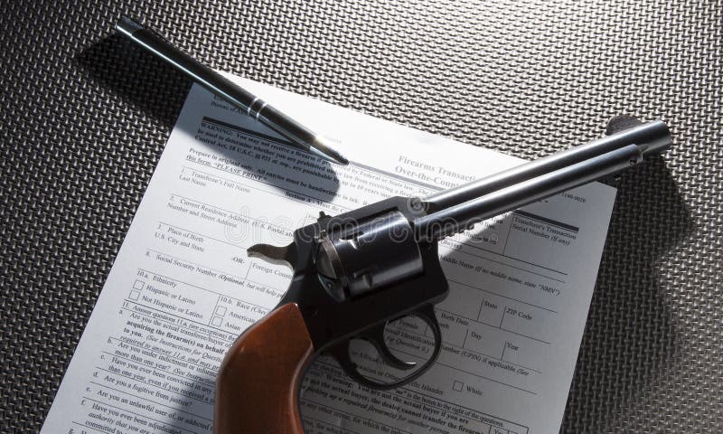 Background Check Form for a Gun Stock Photo - Image of firearm, weapon ...