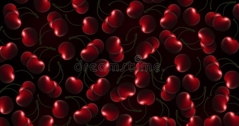 Cherry Background, Cherry Fruit Pattern on Isolated White ...