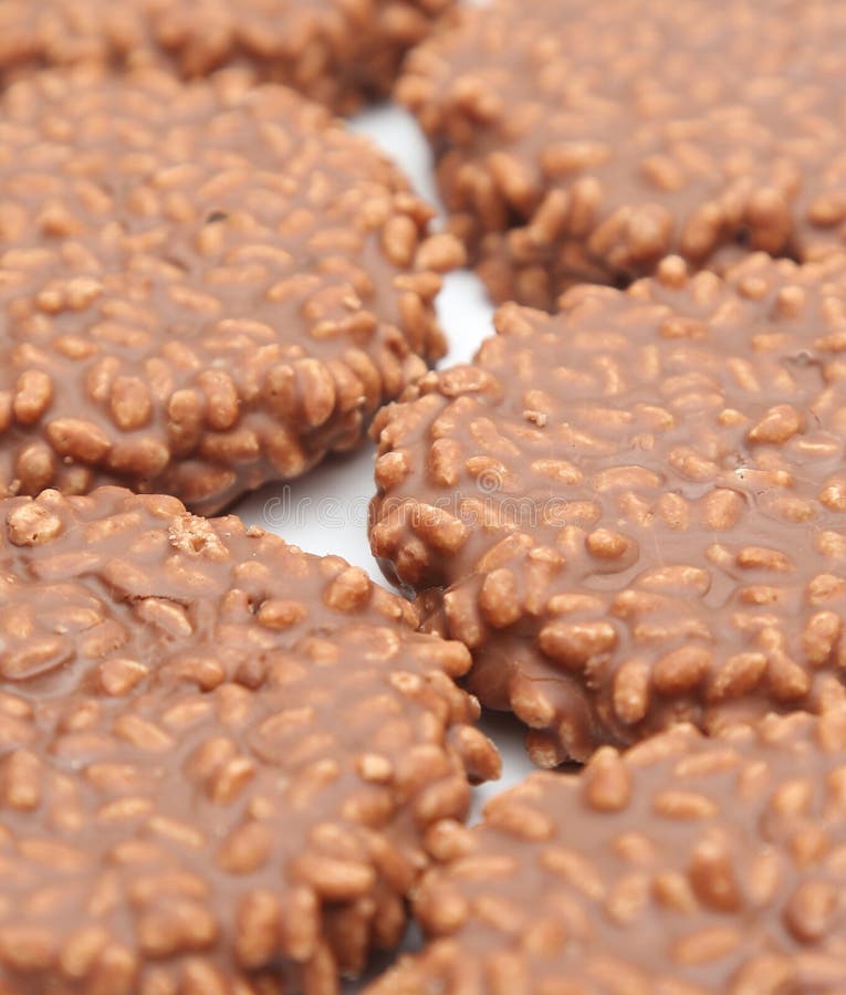 A Background of Chocolate Crisp Rice Stock Photo - Image of crispy ...