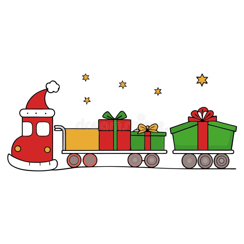 Background Christmas Gift Train. Christmas Greeting. Christmas Concept ...