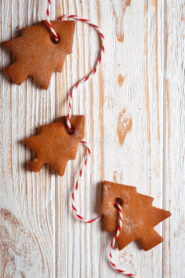 Background of Christmas Gingerbread in the Shape of a Tree Stock Image ...