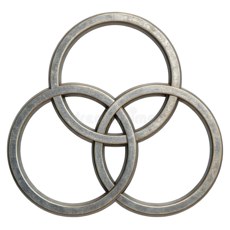 Background Circle Trio 3D Icon, Abstract Symbol Isolated on White ...