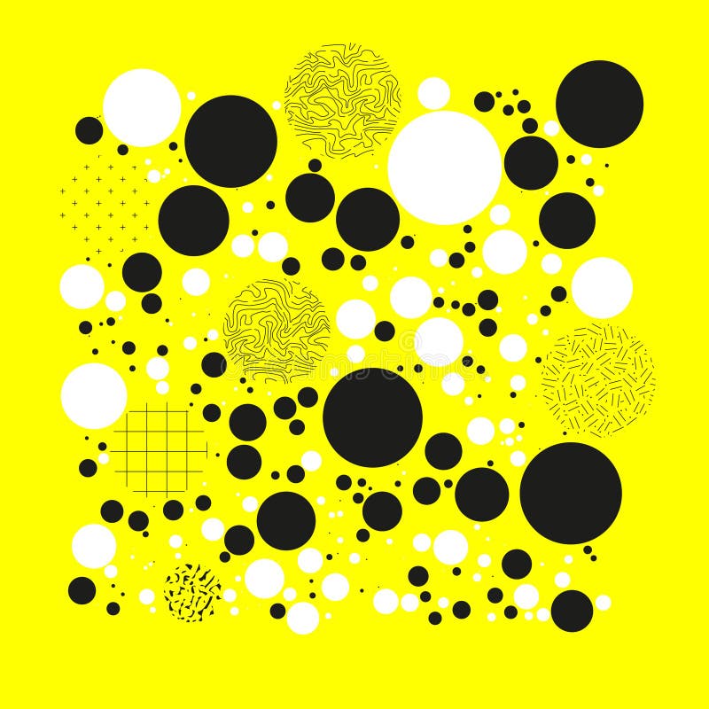Background with Circles, Dots and Points of Different Scale. Abstract ...