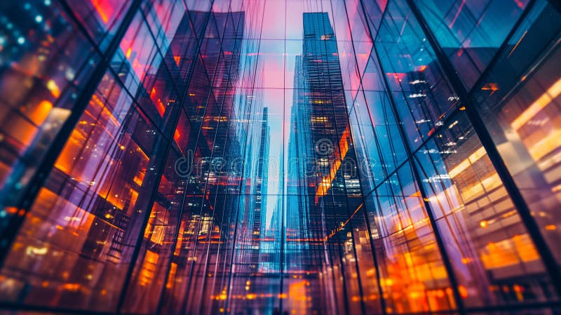 Background with City with Bright Colors and High-tech Architecture ...