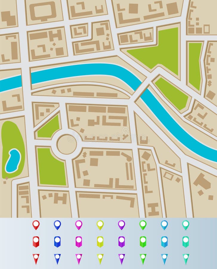 Background of City Districts Map Stock Vector - Illustration of ornate ...