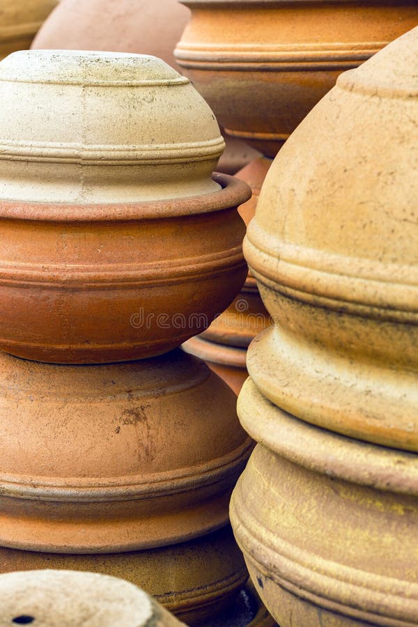 A clay pots stock photo. Image of rustic, culture, design - 124367554