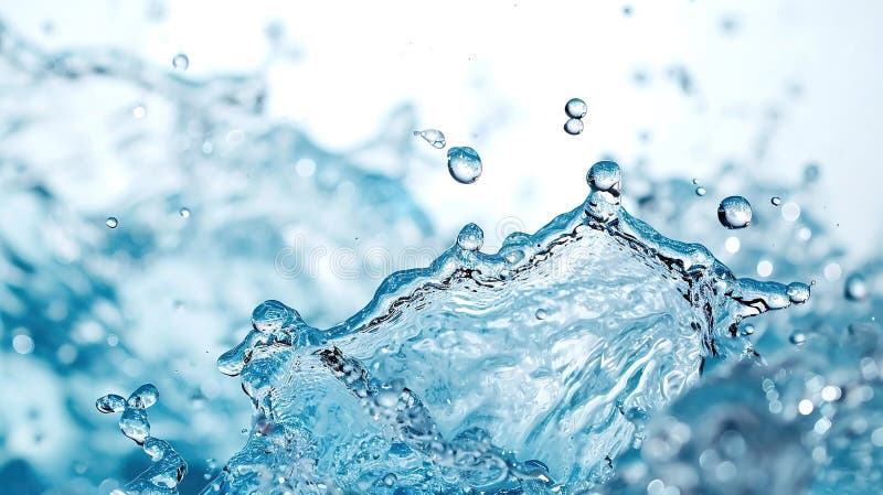 Background of Clean Transparent Water. Liquid with Drops. Generative Ai ...