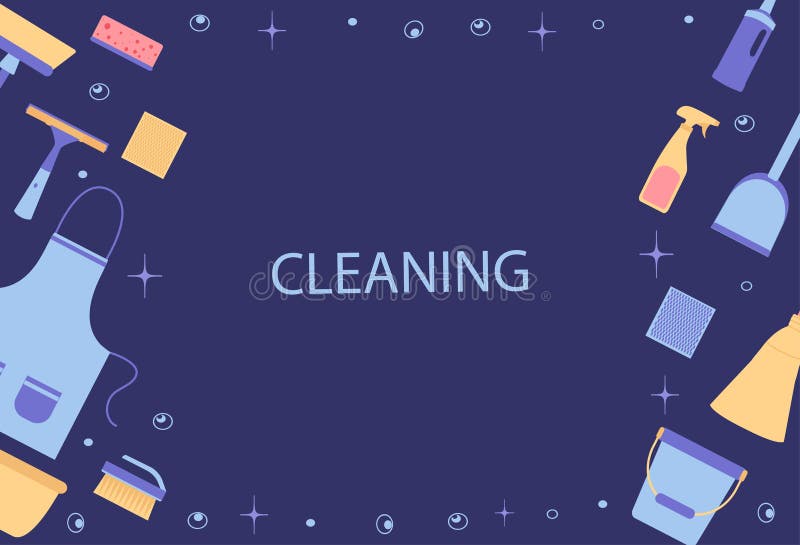 Background of Cleaning Equipment. Vector Illustration Isolated on a ...