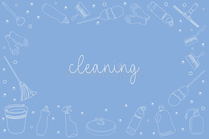 Background of Cleaning Equipment. Vector Illustration Isolated on a ...